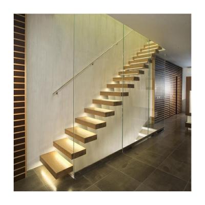 中国 Build wood floating staircase balustrade wood stairs floating handrail 販売のため