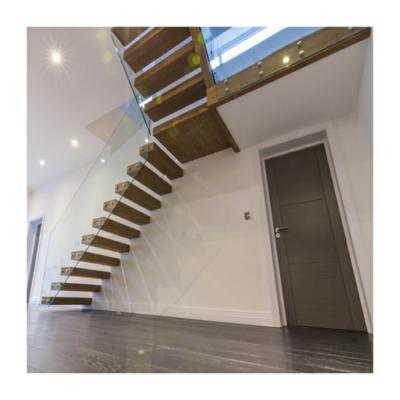 Cina Wooden tread floating stairs wood stairs lowe price floating steps for sale in vendita