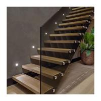 China Wood floating wood staircase floating stair stringers for sale