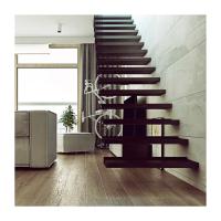 China Wood floating wood staircase floating stair stringers for sale