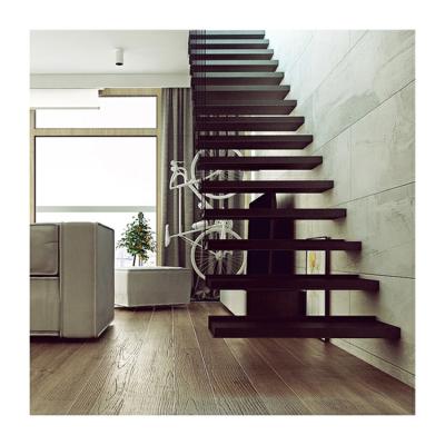 Cina Wood floating wood staircase floating stair stringers in vendita