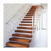 China Wood floating wood staircase floating stair stringers for sale