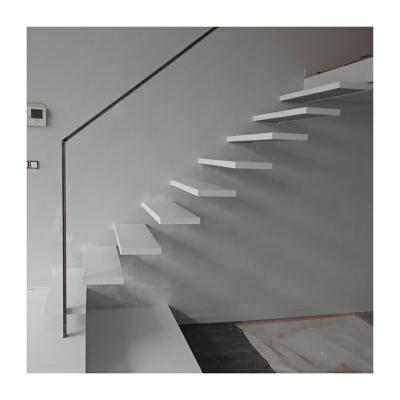Cina Floating staircase with wood treads wood grill design staircase floating stairs construction drawing in vendita