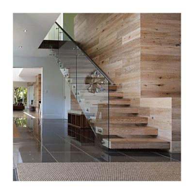 China Solid wood treads floating staircase elegant solid wooden stairs floating circular staircase à venda