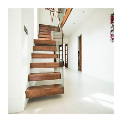 China Timber tread floating stair wooden staircase floating stairs design à venda