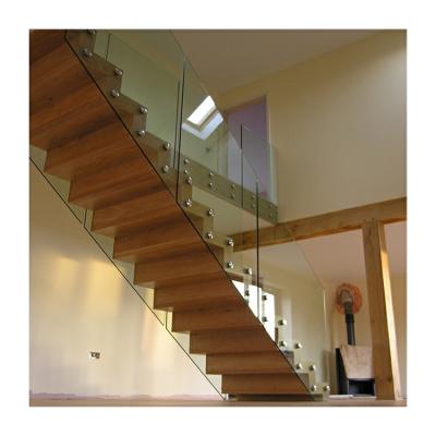 Cina Wood tread floating stair solid wooden staircase floating stairs detail drawing in vendita