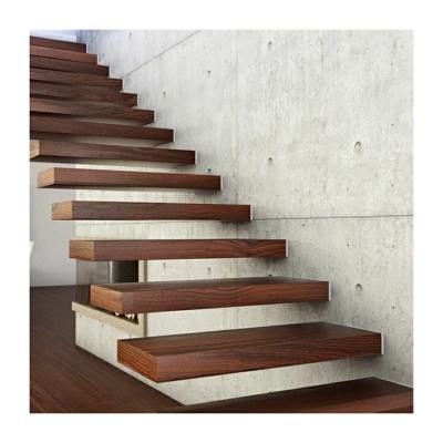Cina Build wooden floating staircase house wood floating stairs detail in vendita