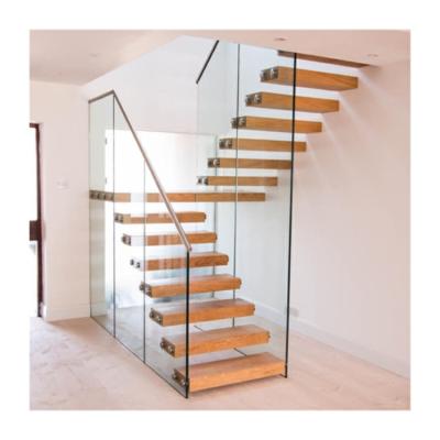 Cina Build wooden floating staircase house wood floating stairs detail in vendita