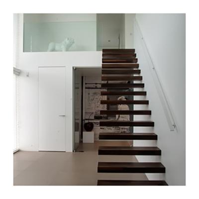 Cina Floating solid wood staircase wood stairs floating marble staircase in vendita