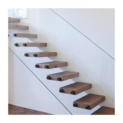 Cina Wood glass floating staircase price red wood floating staircase cost in vendita