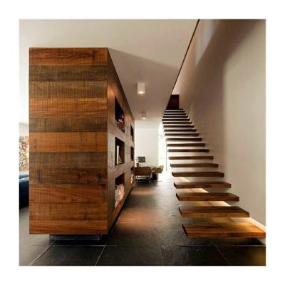 Cina Floating wood stairs building wooden stairs floating curved staircase in vendita