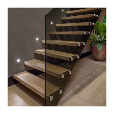 Cina Floating wood stairs building wooden stairs floating curved staircase in vendita