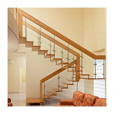 Cina Floating wood stairs building wooden stairs floating curved staircase in vendita