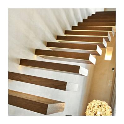 Cina Floating wood staircase design wood box staircase floating loft stairs in vendita