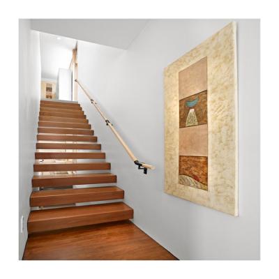 Cina Floating stair wood modular solid wood floating stairs safety in vendita