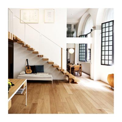 Cina Floating timber staircase design hardwood modern floating stairs in vendita