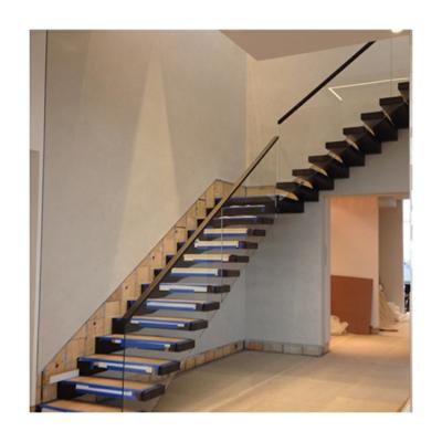 Cina Floating oak staircase wood steps for wall mounted floating stairs in vendita