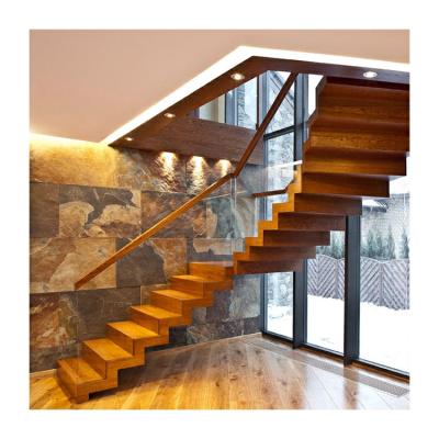 中国 Floating oak staircase wood steps for wall mounted floating stairs 販売のため