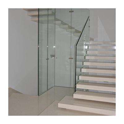 Cina Solid wood floating stair rubber wood staircases floating stairs before and after in vendita