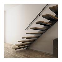 China Home timber floating staircase wooden steps floating staircase structural design for sale