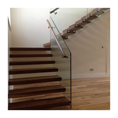 Cina Floating wood stair treads installing wood building floating stairs in vendita