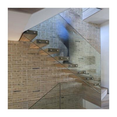 Cina Floating wooded staircase beautiful wood stairs cheap floating staircase in vendita
