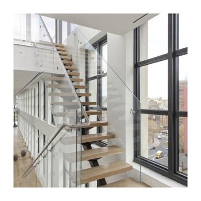 Cina Railing for oak floating staircase wood stair kits floating stairs with cable railing in vendita