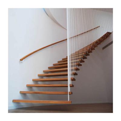 Cina Railing for oak floating staircase wood stair kits floating stairs with cable railing in vendita