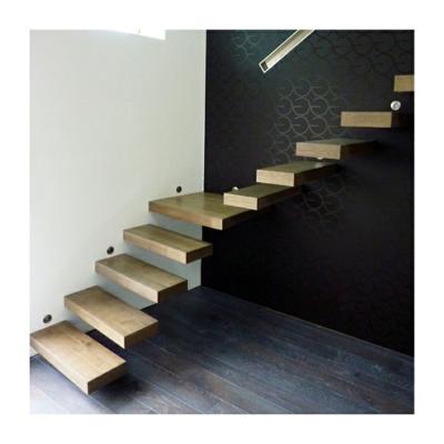 Cina Railing for oak floating staircase wood stair kits floating stairs with cable railing in vendita