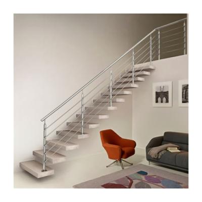 Cina Oak floating stair tread wooden stairs cost floating stair handrail in vendita