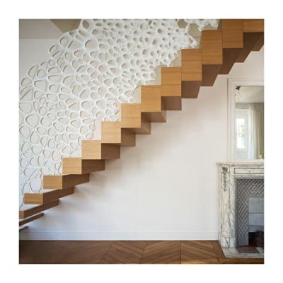 China Floating timber staircase wooden staircase floating stairs cost à venda