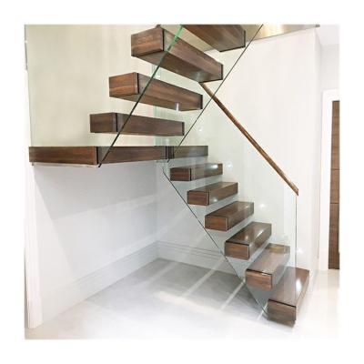 China Floating timber staircase wooden staircase floating stairs cost à venda