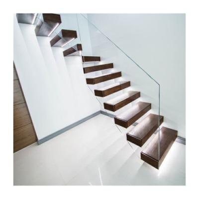 China Floating timber staircase wooden staircase floating stairs cost à venda