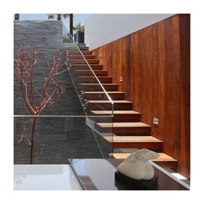 中国 Timber tread floating stairs open wood floating deck stairs 販売のため