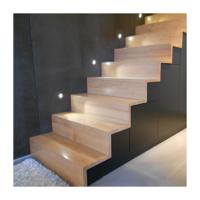 China Timber tread floating stairs open wood floating deck stairs for sale