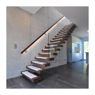 Cina Oak floating stairs wooden staircase ark free floating stairs in vendita