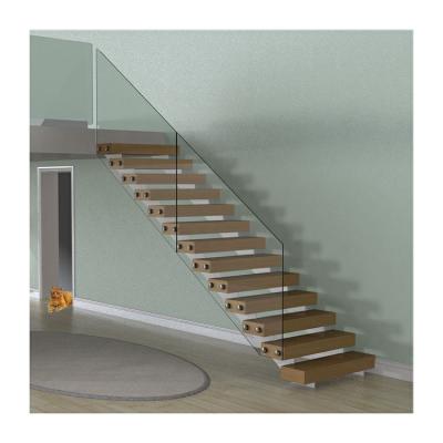 Cina Oak floating stairs wooden staircase ark free floating stairs in vendita