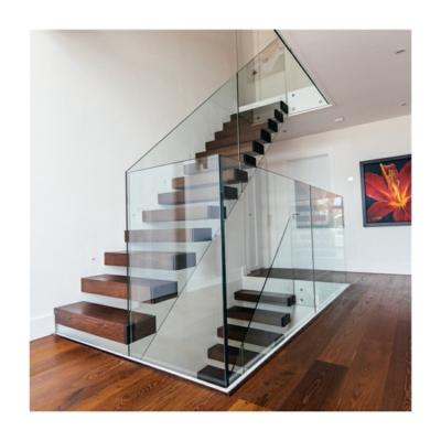Cina Timber floatings stair external wooden floating staircase price in vendita