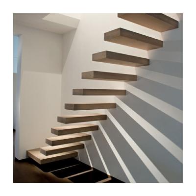 Cina Timber floatings stair external wooden floating staircase price in vendita