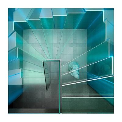 Cina Pre built stairs tempered laminated glass staircase floating glass photo frame in vendita