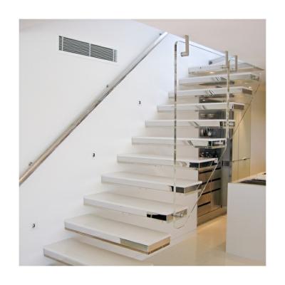 Cina Pre built stairs tempered laminated glass staircase floating glass photo frame in vendita