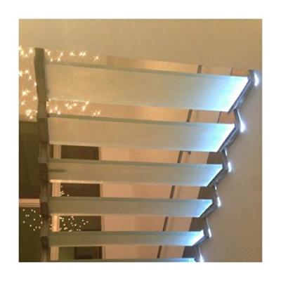 Cina Diy cable railing led light glass stair bathroom floating glass shelf in vendita