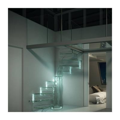 Cina Small space stairs tempered window glass walll for floating staircase in vendita