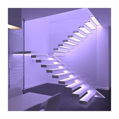 Cina Small space stairs tempered window glass walll for floating staircase in vendita