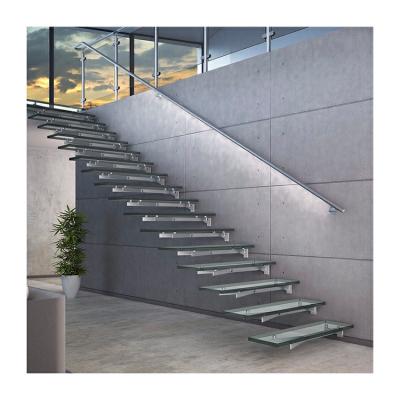 Cina Precast stairs staircase glass balustrade floating staircase for indoor in vendita