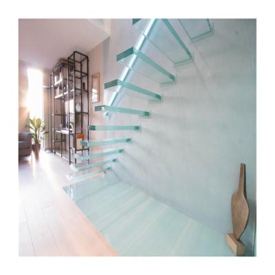 Cina Handrails outdoor stairs plexiglass glass step steel floating staircases in vendita
