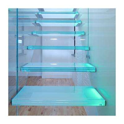Cina Non slip modern glass folding floating glass steps stairs in vendita