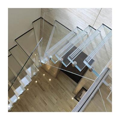 Cina Making stairs interior modern floating glass stairs in vendita