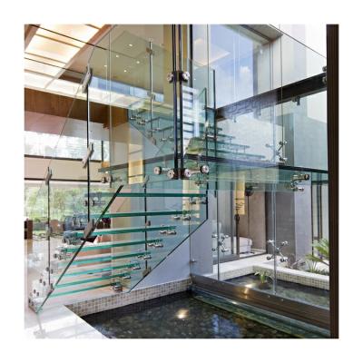 Cina Making stairs interior modern floating glass stairs in vendita