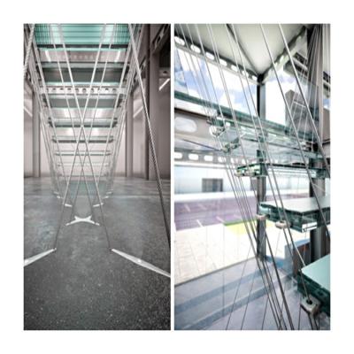 Cina Concealed keel stairs staircase glass railing design glass floating stairs for small houses in vendita